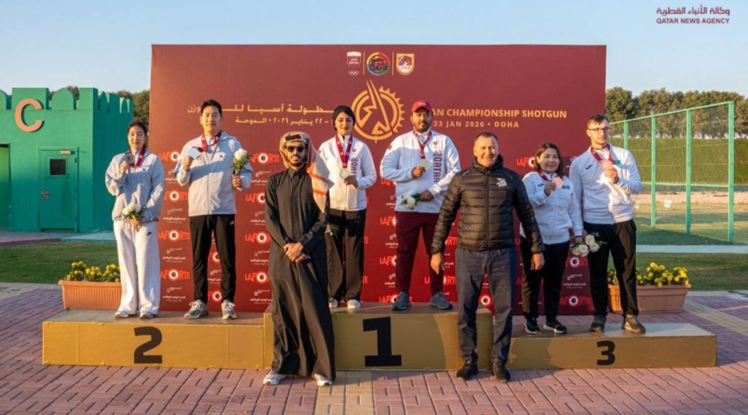 Qatari shooters win mixed team skeet gold at Doha Asian Championships ...
